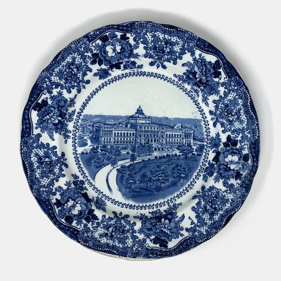 Accents | Antique Wm Adams Co Congressional Library Flow Blue ...